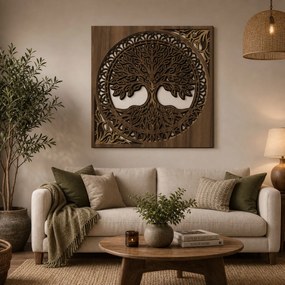 dřevo života Dřevěný strom ZÁZRAKŮ Rozměry (cm): 60x60, Zvolte barvu dekoru: Dub sunoma-Ořech-Wenge