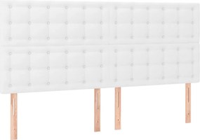 Box spring postel s matrací a LED bílá 200x200 cm umělá kůže 3135964