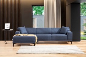 Designová rohová sedačka Dellyn 250 cm modrá - levá