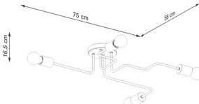 Stropní svítidlo Timbo 4, dřevěné tělo svítidla, w