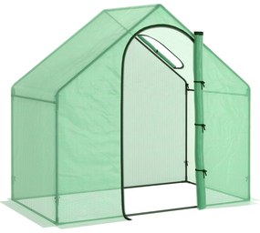 Outsunny polytunelový skleník Skleník na rajčata Skleník s oknem a dveřmi Zelený ocelový PVC plast 180 x 100 x 168 cm | Aosom