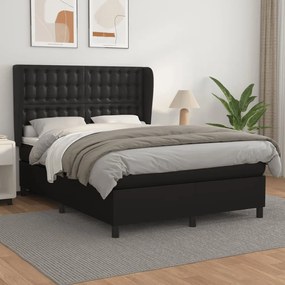 Box spring postel s matrací černá 140x200 cm umělá kůže,  3129033