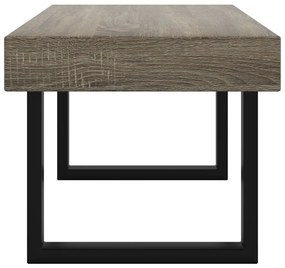 Konferenční stolek šedý a černý 90 x 45 x 40 cm MDF a železo - Default Title