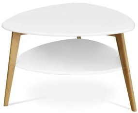 Autronic Konferenční stůl Stůl konferenční 78x77x50 cm,MDF bílá deska,nohy bambus přírodní odstín (AF-1192 WT)
