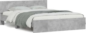 vidaXL Rám postele s čelem 140 x 190 cm Kompozitní dřevo [3207497] Barva: Betonová šedá