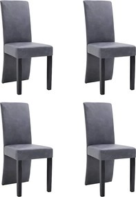 Jídelní židle 4 ks šedé umělá semišová kůže 249203