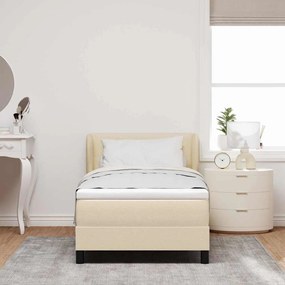Postel s boxspringem s čelo Krémová 100 x 200 cm textil 3340015