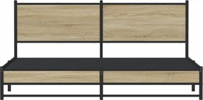 Kovový rám postele bez matrace dub sonoma 180 x 200 cm 3301395