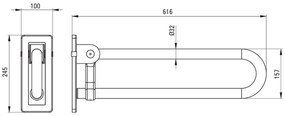 Deante Wall-mounted grab bar, foldable - 60 cm