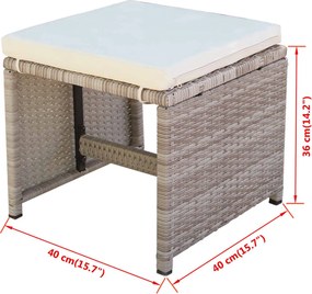 vidaXL Marketos 13dílný zahradní jídelní set s poduškami polyratan béžový