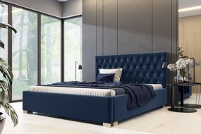 Čalouněná postel Vesemir 180x200cm, modrá MattVelvet