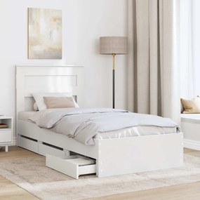 Rám postele se zásuvkou Bílá 100 x 200 cm Inženýrské dřevo 3409868