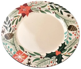 Dekorativní podtalíř BLANCHE FESTIVE VI 33 cm bílý s vánočním motivem