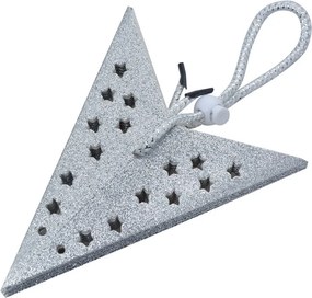 Stříbrná závěsná vánoční papírová hvězda S - 30*10*30 cm
