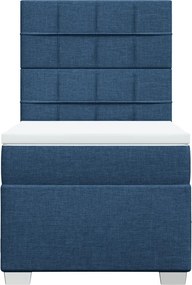 Box spring postel s matrací modrá 90x190 cm textil 3290349