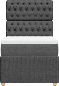 Box spring postel s matrací tmavě šedá 90x200 cm textil 3294247
