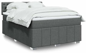 Box spring postel s matrací tmavě šedý 140 x 190 cm textil 3287071