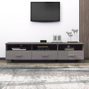 TV stolek HAMAR světle šedý 158 x 40 x 40 cm masivní borovice 340475