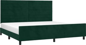 Rám postele bez matrace tmavě zelená 200 x 200 cm samet 3125839