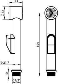 Aqualine Aqualine, Bidetová sprška s držákem, ABS/černá mat, B140B
