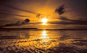 Fototapeta - Pláž při západu slunce (152,5x104 cm)
