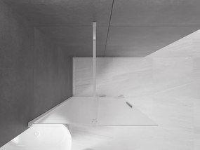 Mexen Velar, sprchová zástěna s posuvnými dveřmi Walk-in 80 x 200 cm, 8mm sklo námraza, chromová, 871-080-000-33-01