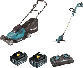 Makita DLM432+DUR193 Aku set aku sekačka a aku vyžínač Li-ion 2x 18V LXT 2x5 Ah