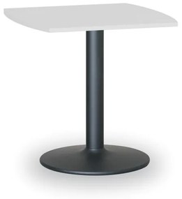 Konferenční stolek ZEUS II, 660x660 mm, černá podnož, deska bílá