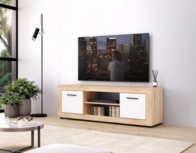 TV stolek Luna 140 cm dub sonoma/bílý