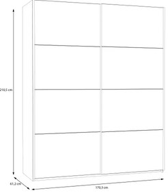 Šatní skříň KARO 170x210 cm bílá