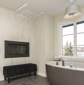 Erga Erga, stropní věšák na sušení prádla 5x100 cm, bílé, ERG-SEP-10SUSSUF5PP10