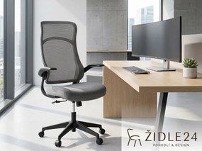 Ergonomická kancelářská židle DOMINIQUE - šedá síťovina