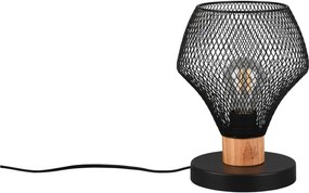 Černá stolní lampa s kovovým stínidlem (výška 25 cm) Valeria – Reality