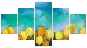 Obraz žlutých tulipánů (125x70 cm)