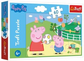 Puzzle Prasátko Peppa/Peppa Pig Zábava s přáteli 33x22cm 60 dílků v krabičce 21x14x4cm