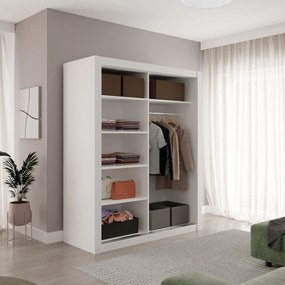 Šatní skříň s posuvnými dveřmi Modi - 160 cm Barva: Bílá