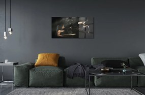 Obraz na skle Žena temná postava 140x70 cm
