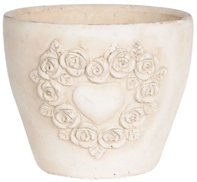 Terakotový květináč s růžemi a srdcem- 17*17*15 cm – 17x17x15 cm