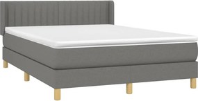 Box spring postel s matrací tmavě šedý 140 x 190 cm textil 3130426