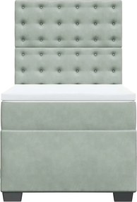 Box spring postel s matrací světle šedá 90x190 cm samet 3293098