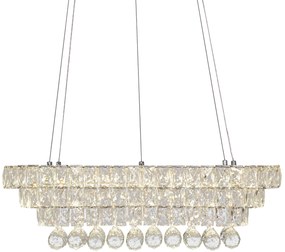 Toolight, Křišťálové závěsné stropní svítidlo LED 102W + dálkové ovládání APP417-CP, chromová, OSW-65015