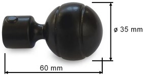 GARNÝŽE-HEBR Garnýž Paola černá jednoduchá 150 cm