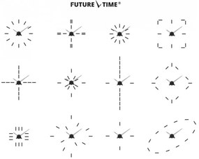 Designové nalepovací hodiny Future Time FT9600WH Modular white 60cm