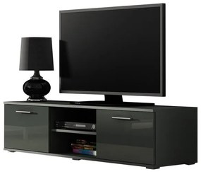TV stolek Boho B4, Barva: černý / černý lesk