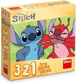 DINO Cestovní hra 3-2-1 Stitch / Karetní postřehová hra / 45 karet, 9
