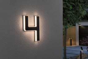P 79845 Venkovní solární domovní číslo 4 IP44 3.000K 0,2W nabíjecí baterie výměnná - PAULMANN