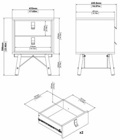 Noční stolek RY 86014 černý mat/ořech