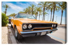 Obraz Oranžové Americké Auto Nedostatek Nedostatek Přírodní plátno 100x70