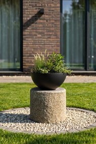 Mísa na květiny CUENCO, sklolaminát, výška 18 cm, antracit