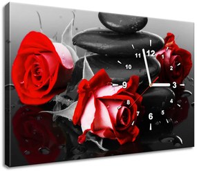 Gario Obraz s hodinami Roses and spa Rozměry: 30 x 30 cm